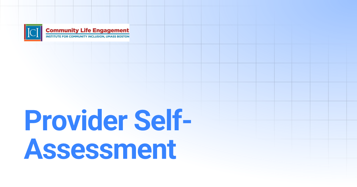 Provider Self-Assessment | CLE-Toolkit-old