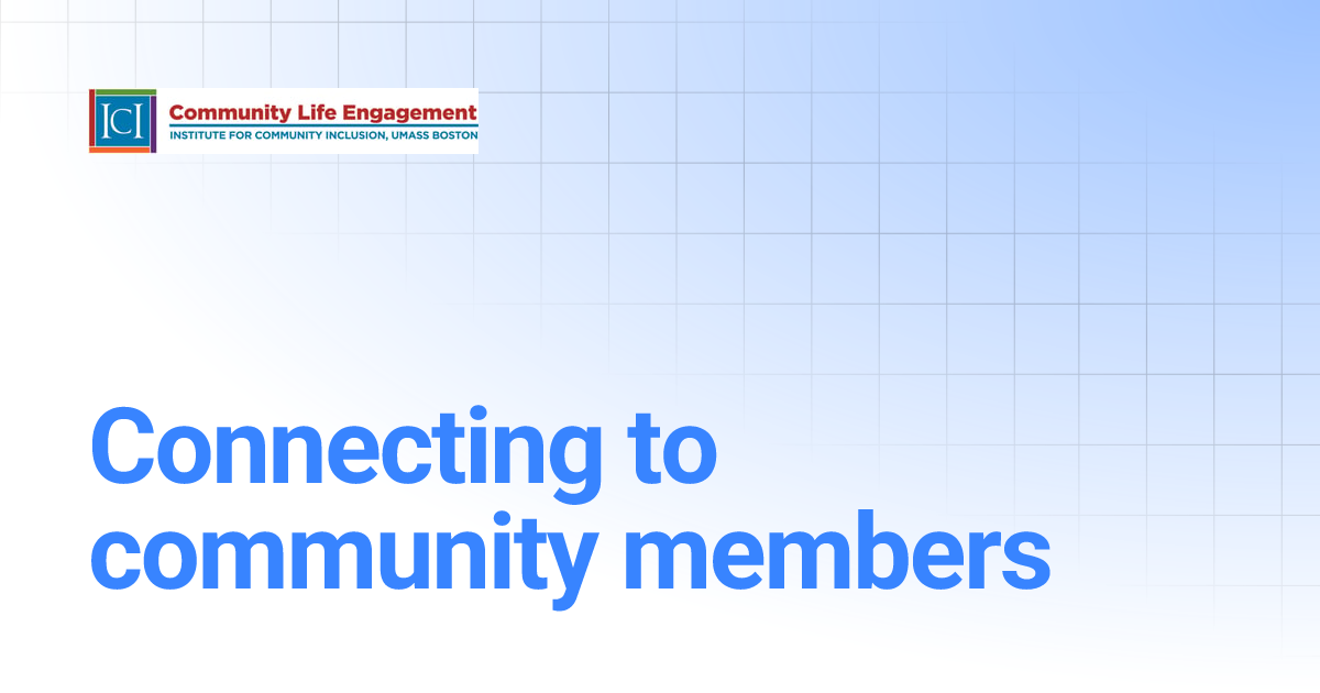 Connecting to community members | CLE-Toolkit-old