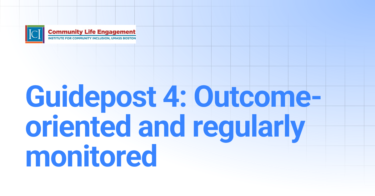 Guidepost 4: Outcome-oriented and regularly monitored | CLE-Toolkit-old